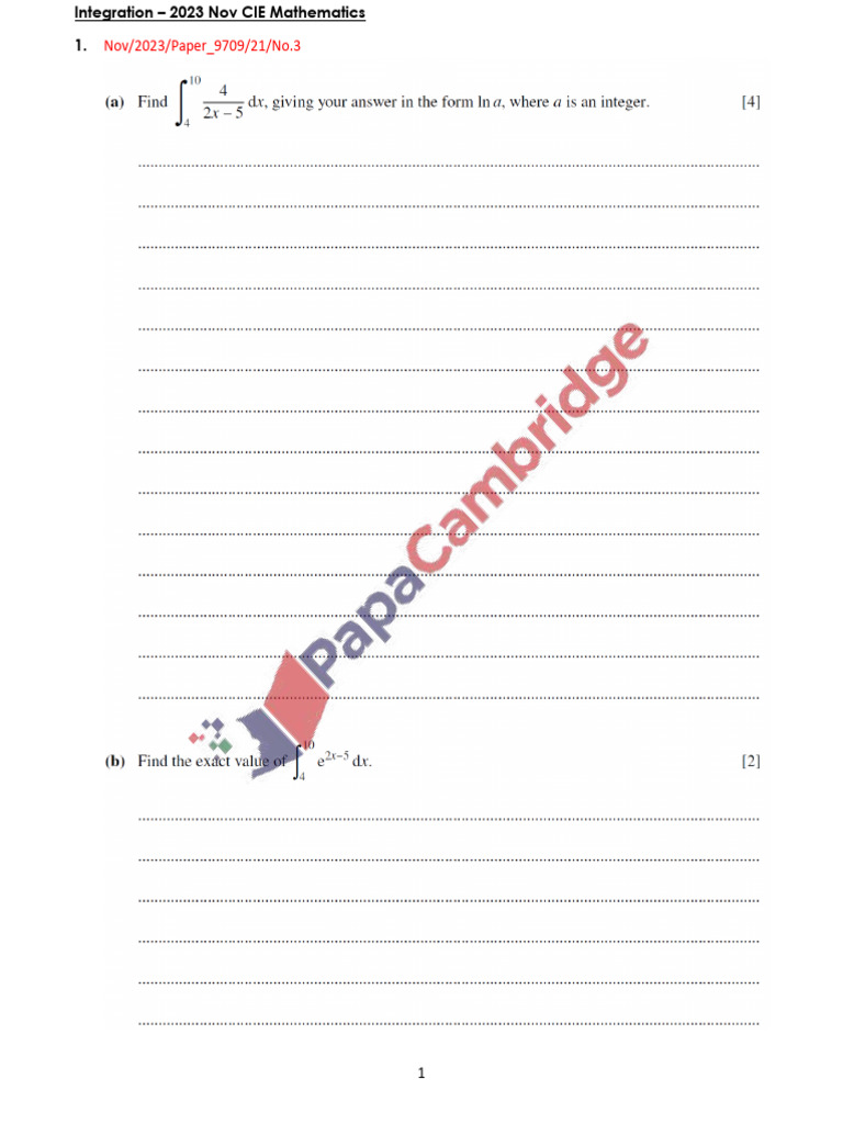 2023N-integration-A2-Math-9709 | PDF