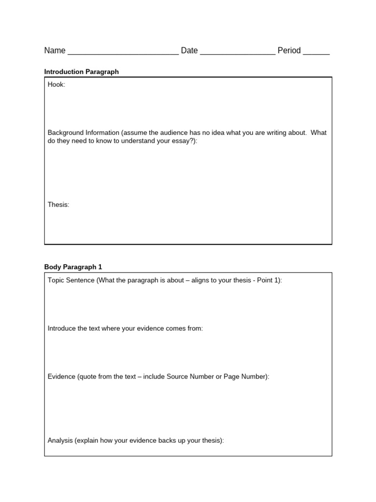 Essay Structure Guide: TIAC Format | PDF