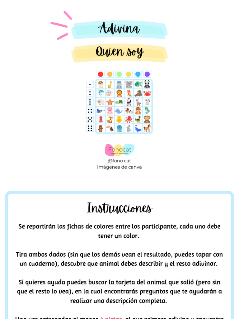 Adivina Quien Soy (Animales) | PDF | Zoología