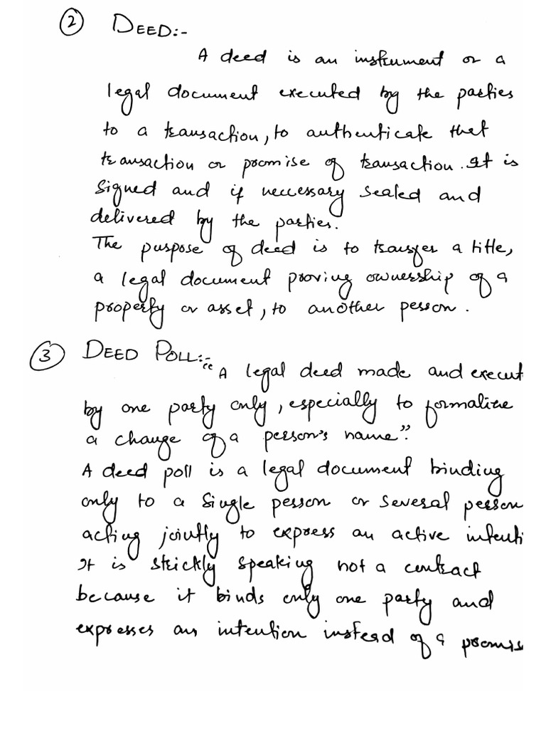 Deed and Deed Poll | PDF