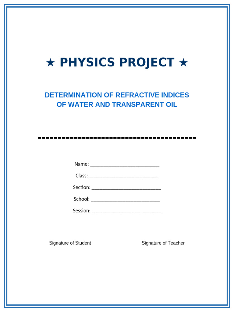 Styled Physics Project Template | PDF