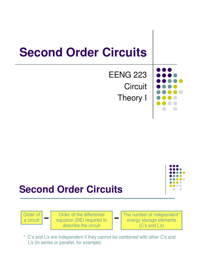 Second Order Circuits | PDF | Electrical Network | Series And Parallel ...