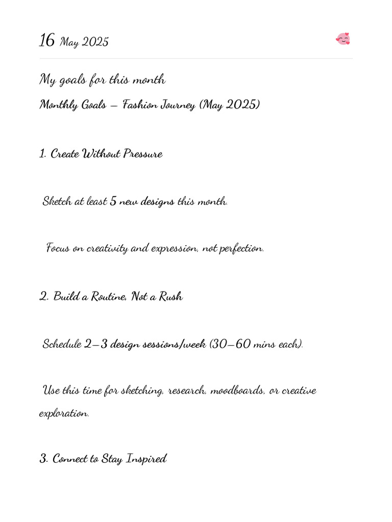 Goals For May | PDF