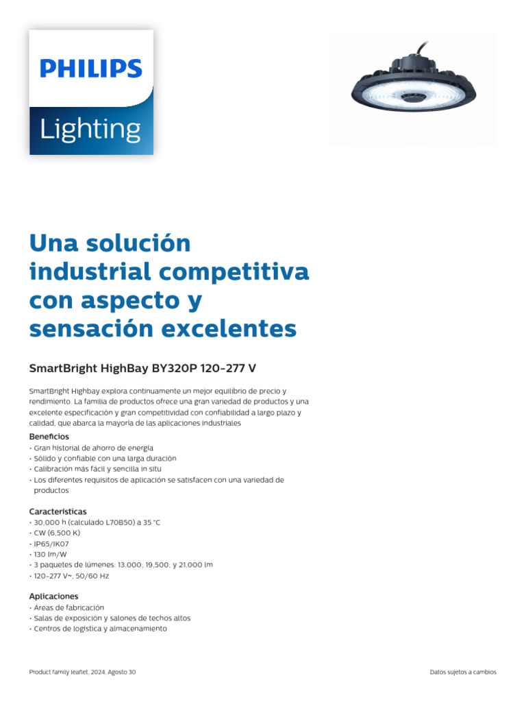 Localized Commercial Leaflet SmartBright HighBay BY320P 120 277 V Es MX | PDF