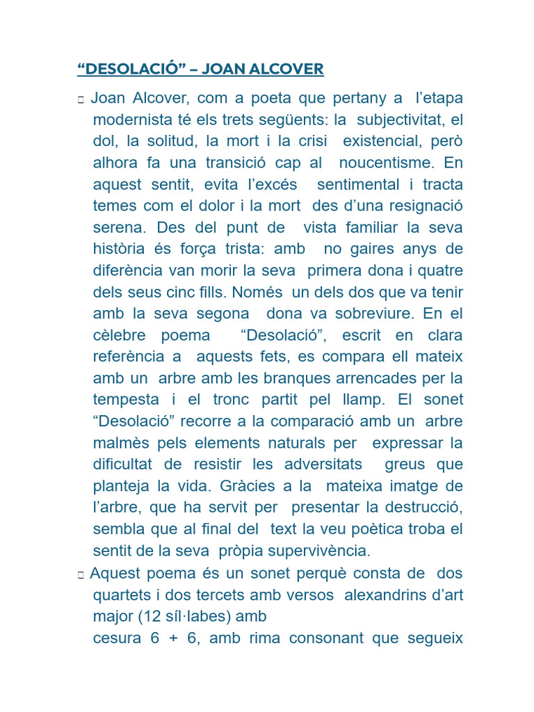Desolació - Joan Alcover | PDF