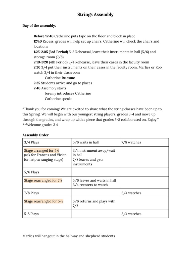 Copy of Strings Assembly -May 21, 2025 | PDF
