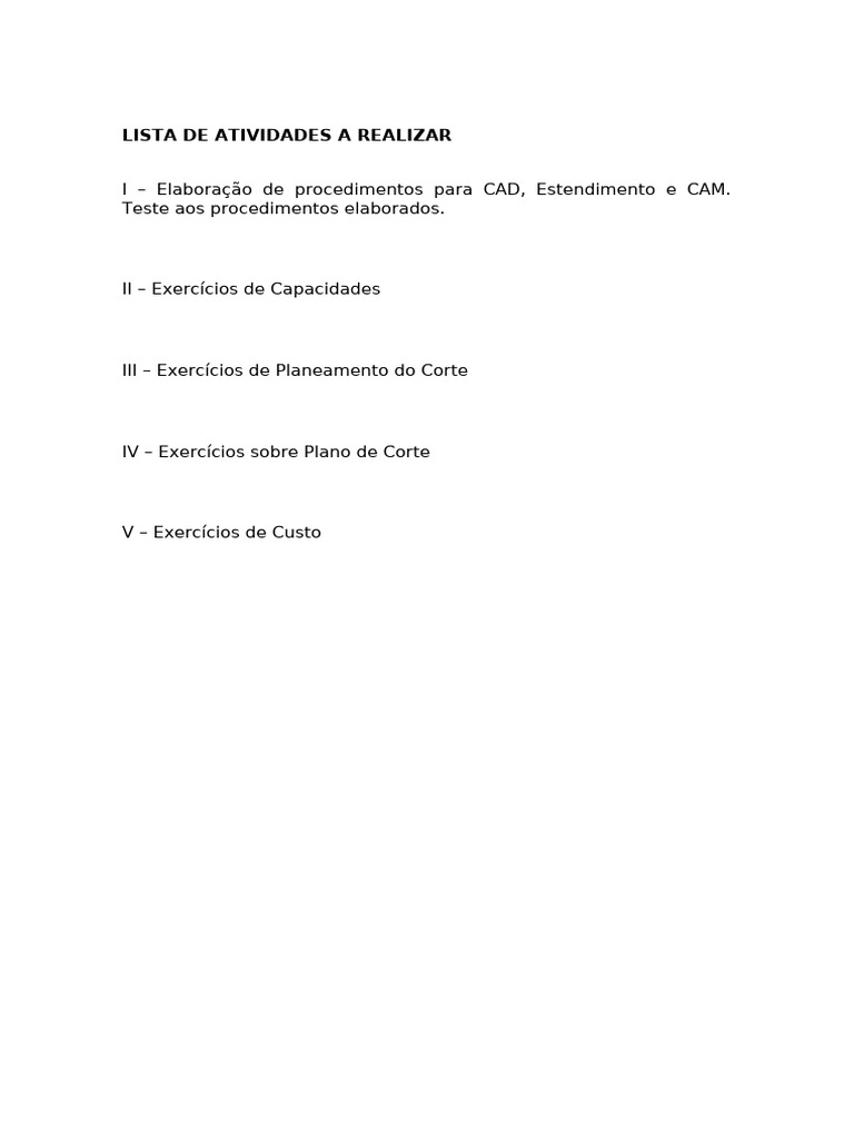 Lista de Atividades PCP | PDF