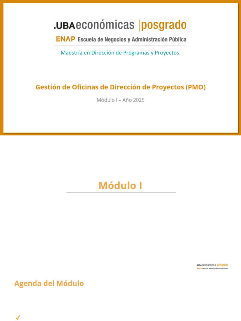 PMO M1 - Vinculos entre la Organizacion y las PMO - 2025 (1) | PDF | Gestión de proyectos | Business