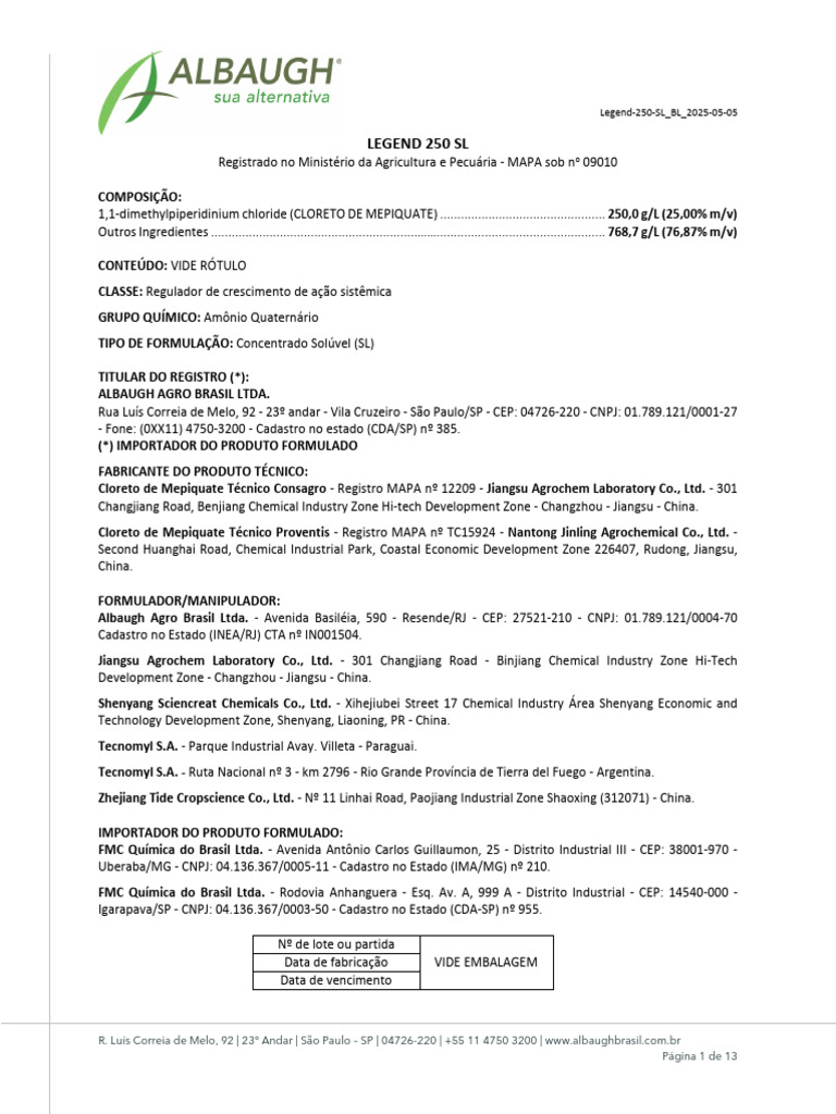 Label - Legend 250 SL - English Legend 250 SL 1 | PDF | Rato | Agricultura