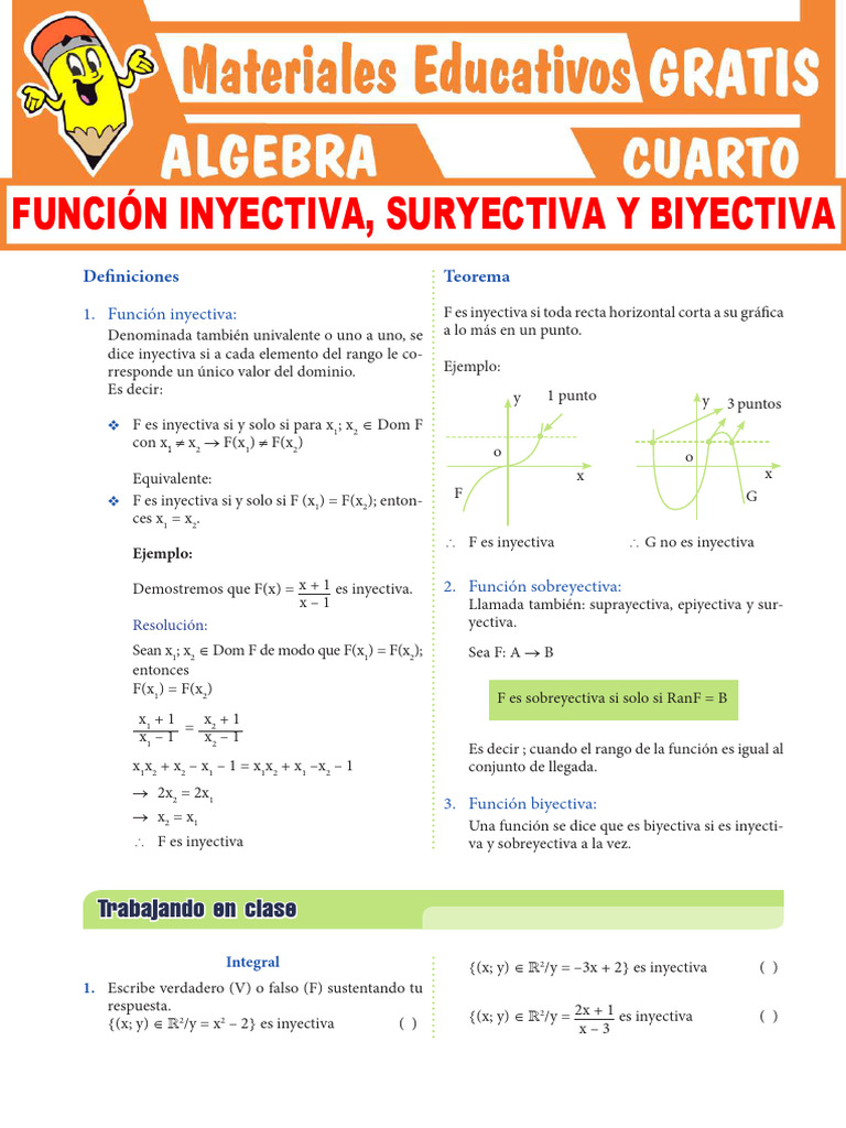 Injective, Surjective and Bijective Function 9 | PDF | Función ...