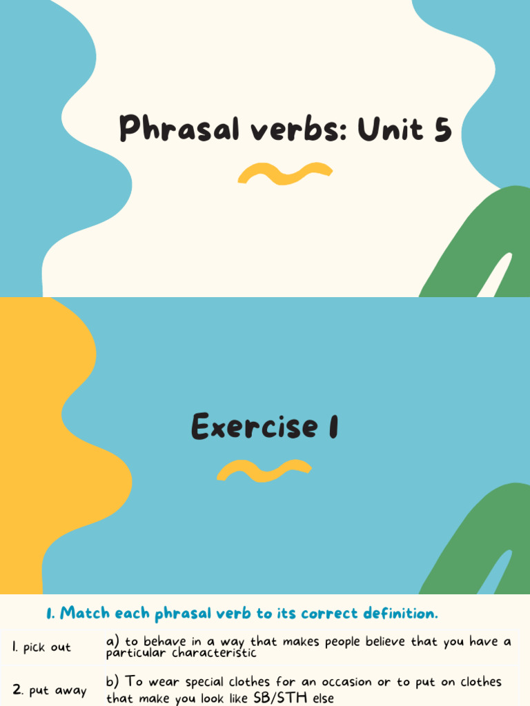 Phrasal Verbs Unit 5 | PDF