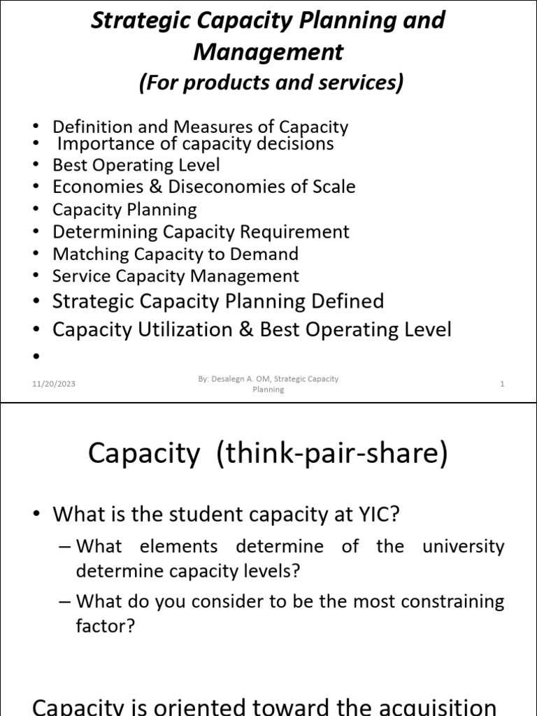 Strategic Capacity Planning and Management | PDF | Capacity Utilization ...