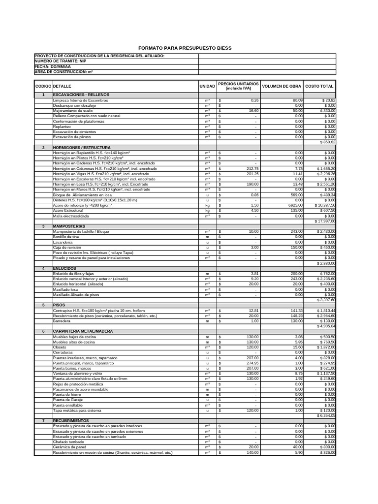 Modelo de Presupuesto Cronograma y Flujo Valorado | PDF | Albañilería | Materiales