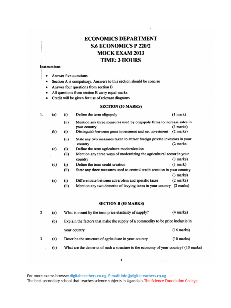 Set 8 Economics Paper 2 | PDF