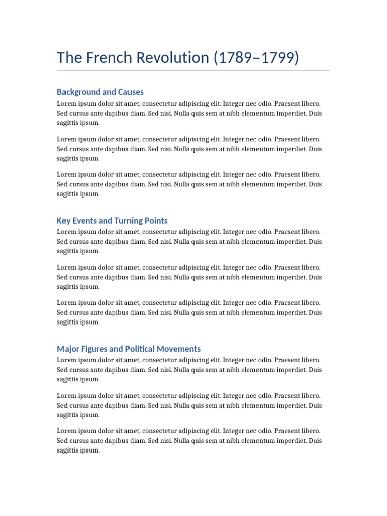 The French Revolution (1789-1799) | PDF