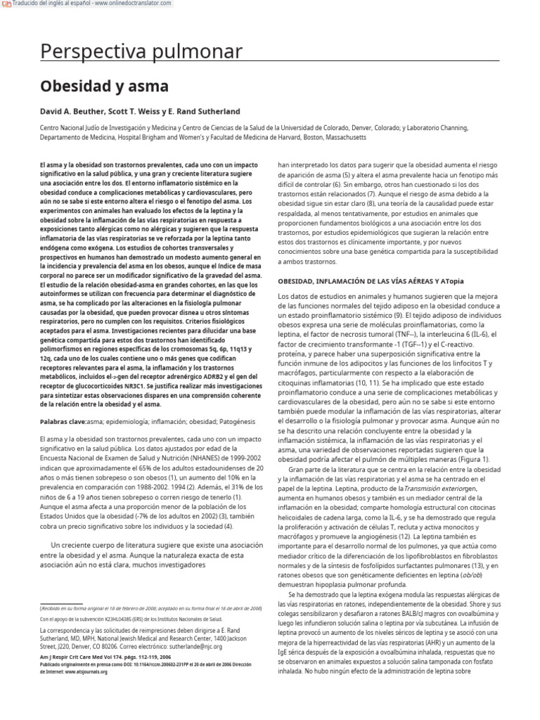 Obesidad y Asma - En.es | PDF | Asma | Obesidad