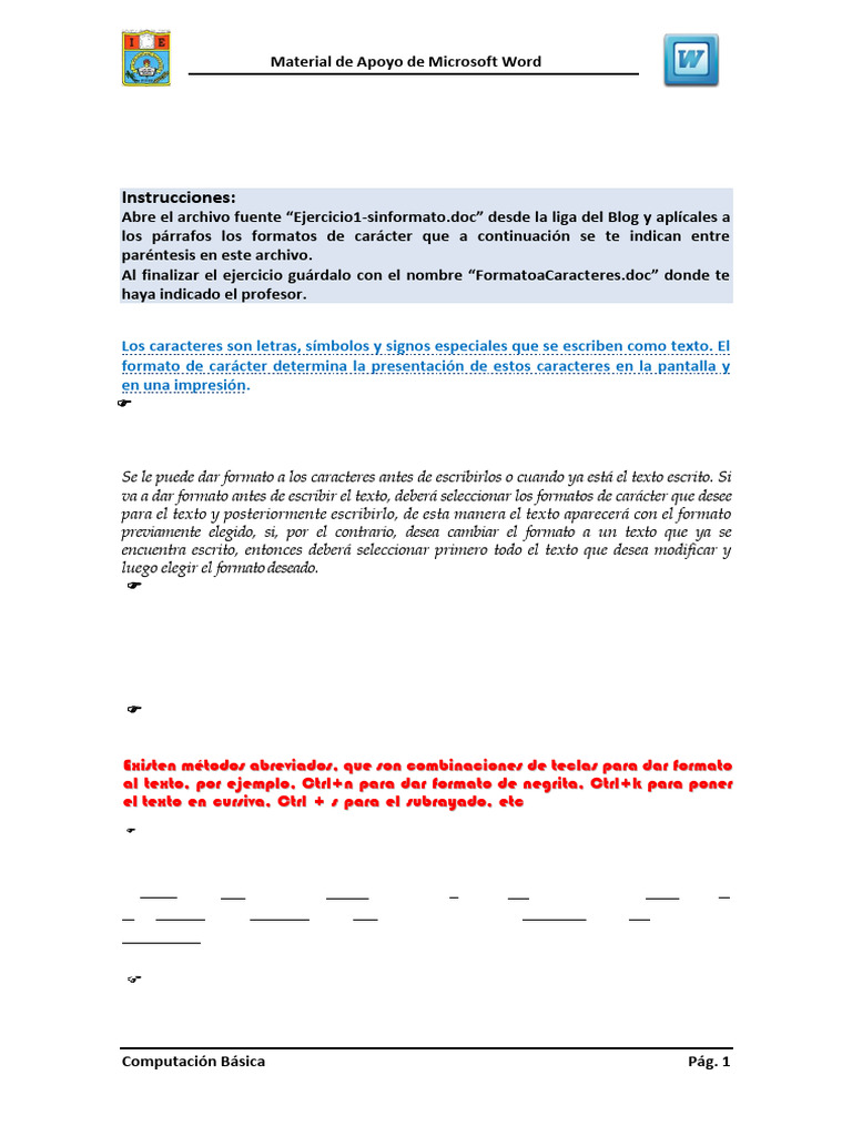Ejercicio1-Formato A Caracteres 2° | PDF | Archivo de computadora | Informática