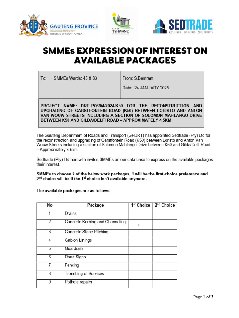 SMME Expression of Interest | PDF