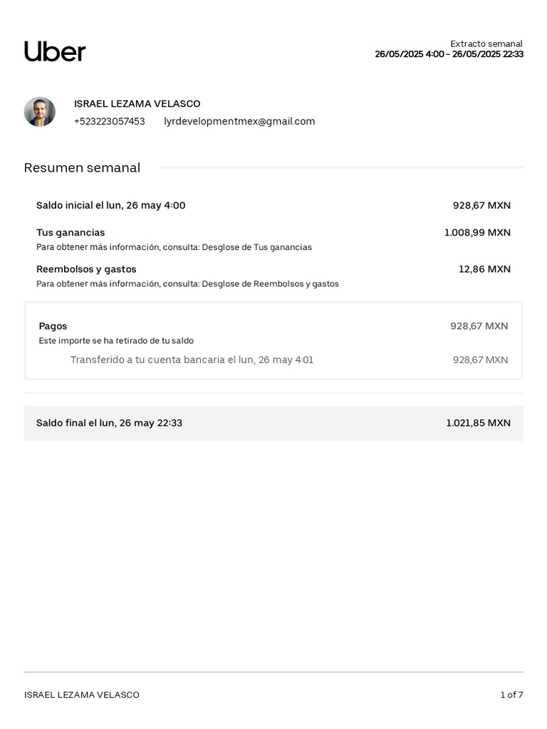 Resumen Semanal de Ganancias Uber | PDF | Comercio | Dow Jones ...