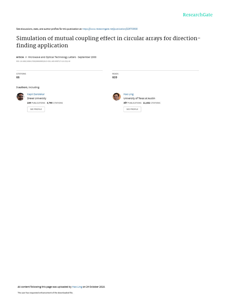 Simulation of Mutual Coupling Effect in Circular A | PDF | Antenna (Radio) | Waves