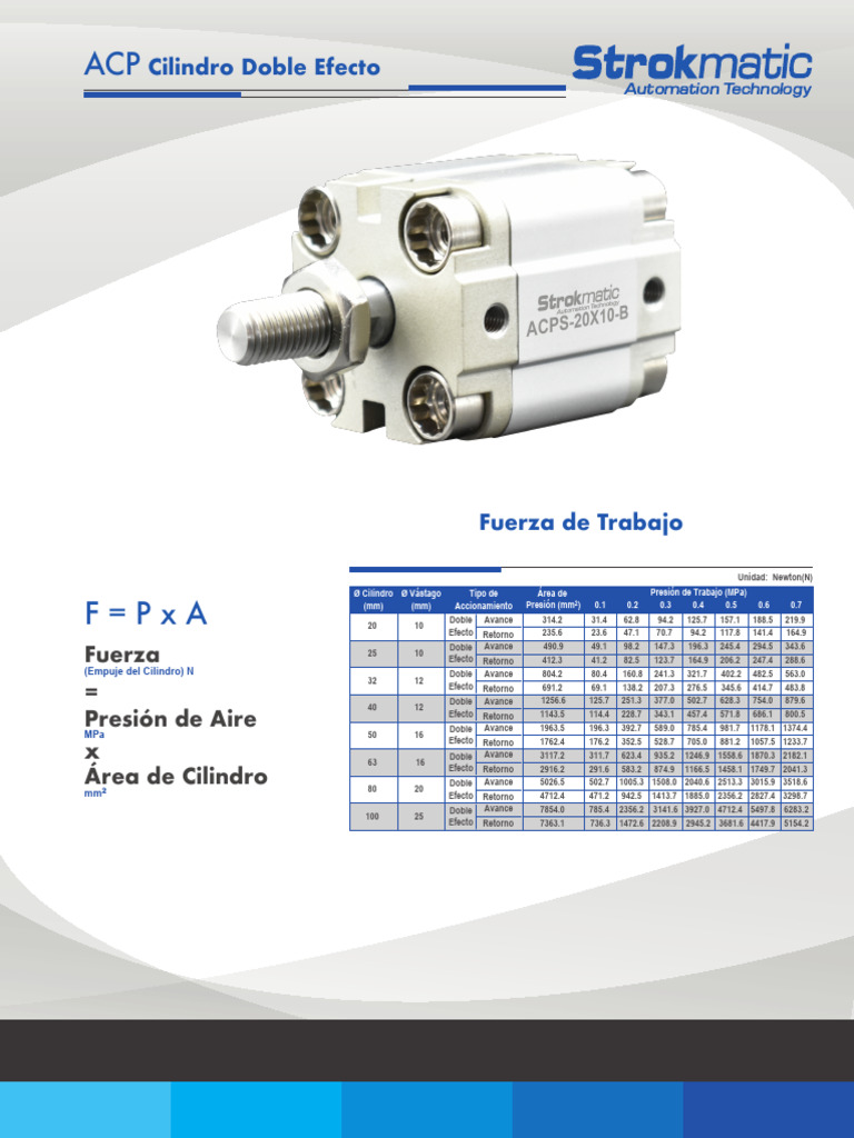 Cilindro Acp Strokmatic | PDF | Presión