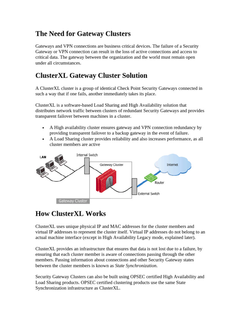 The Need For Gateway Clusters | PDF | Transmission Control Protocol ...