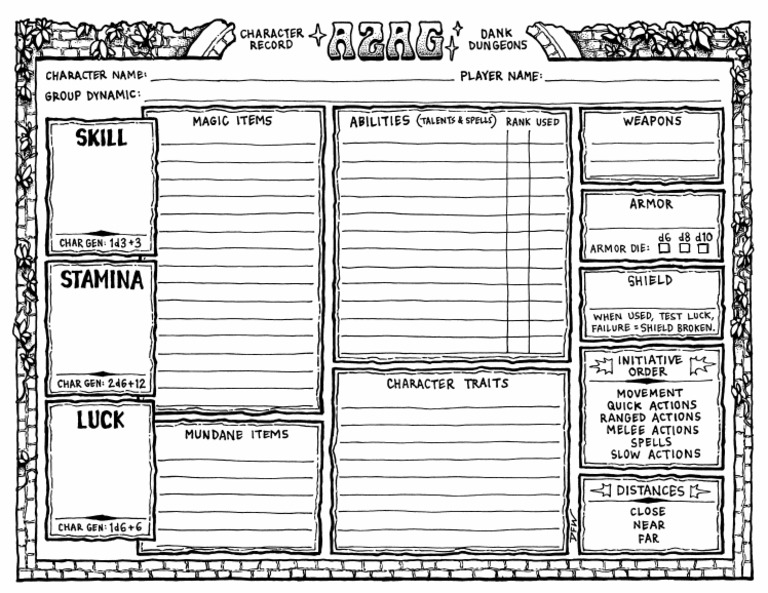 AZAG Character Sheet | PDF