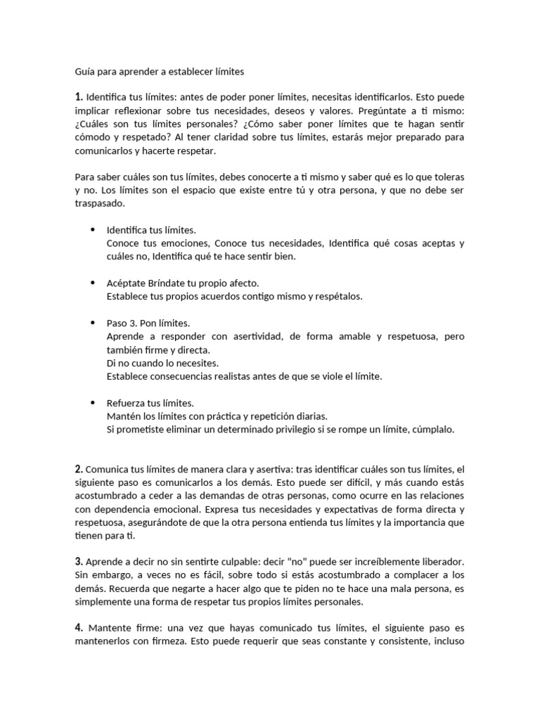 Cómo Establecer Límites Saludables | PDF | Psicología Social | Sicología
