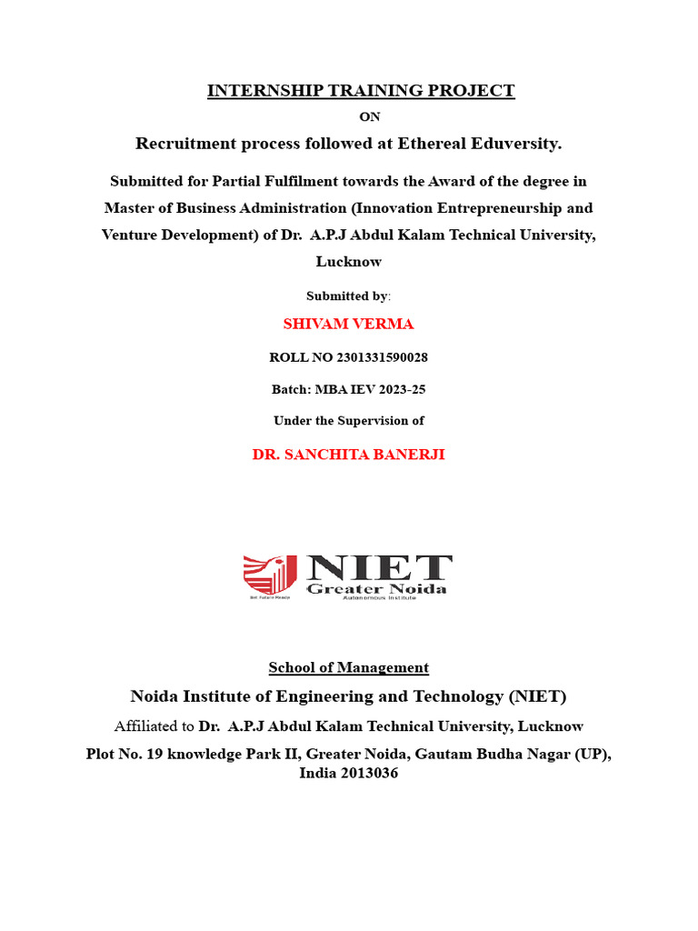 Recruitment Process at Ethereal Eduversity | PDF | Recruitment | Résumé