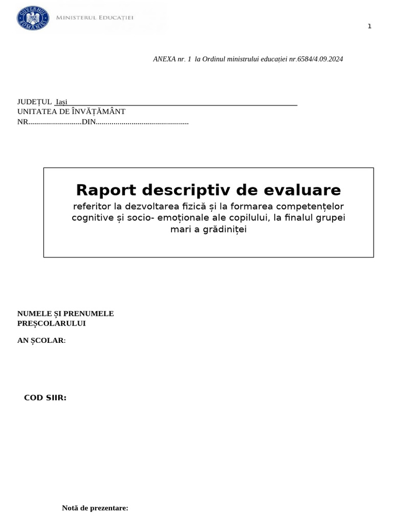 Raport Descriptiv - Model Completat | PDF