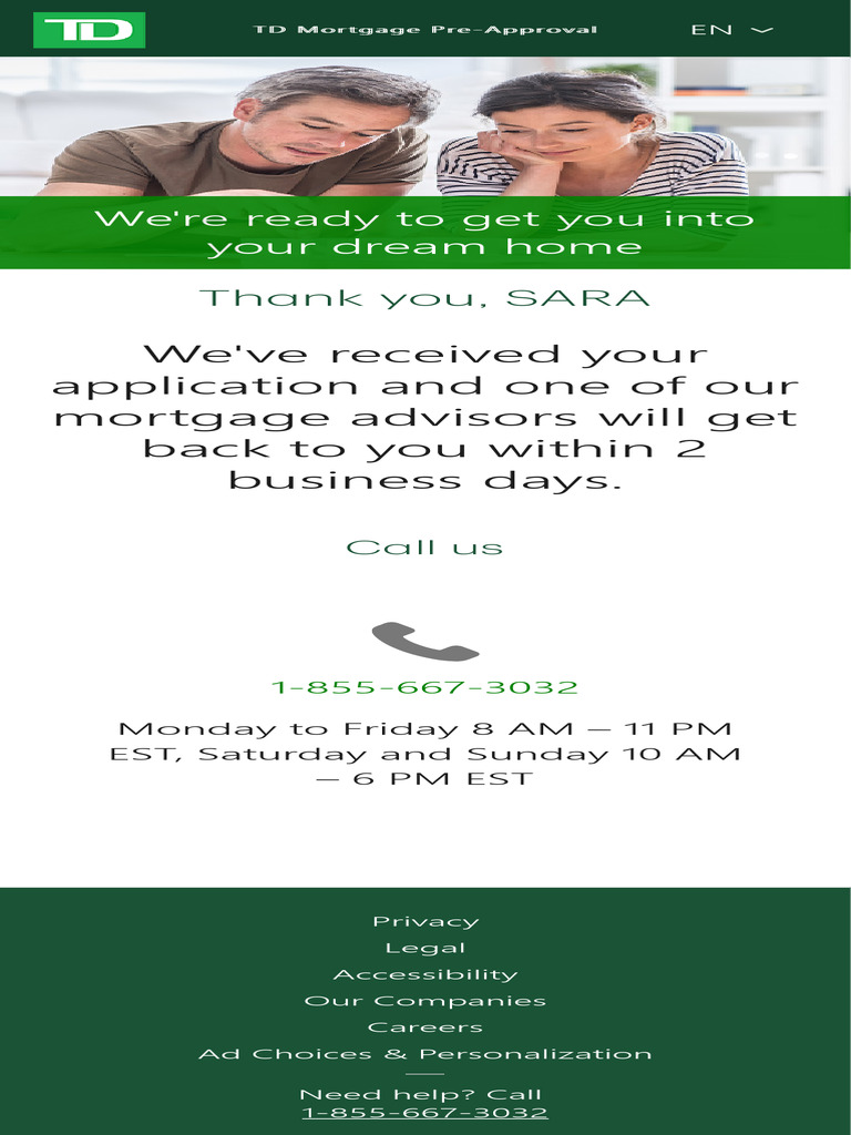 TD Mortgage Pre-Approval Process | PDF