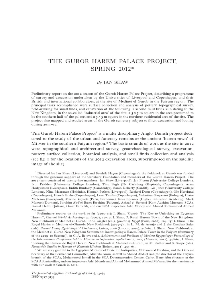 The Gurob Harem Palace Project Spring 2 | PDF | Topography | Area