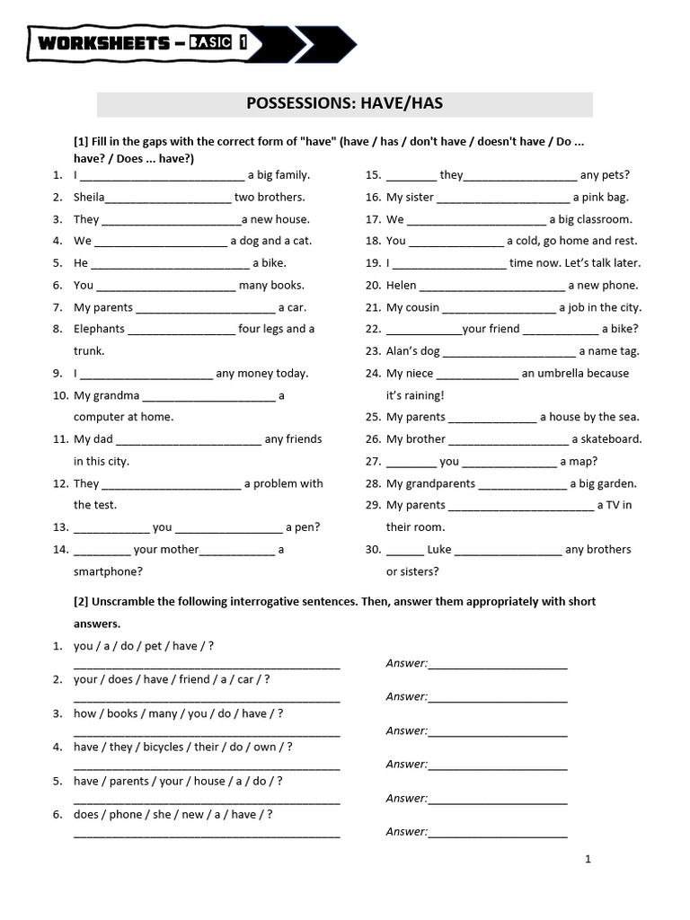 WorksheetsBasic1 2025-1 - Derecho | PDF | Bracket | Grammar