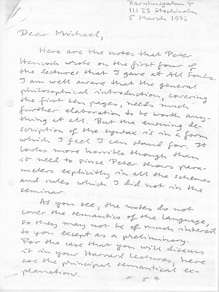 Note To Michael Dummett 1976 | PDF