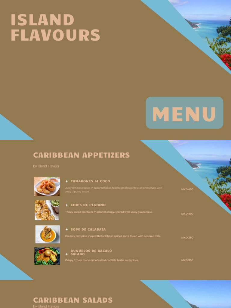 Island Flavours Menu. Ema Chadieva L-3 | PDF | Mango | Food And Drink