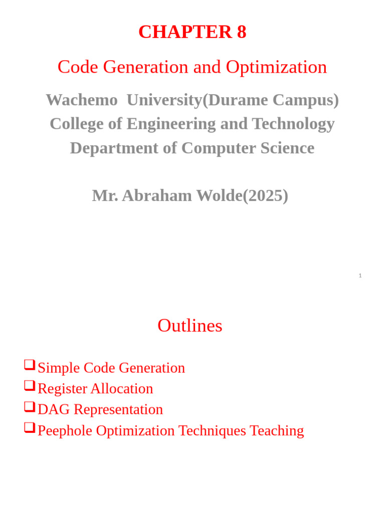 Compiler Design Lec-8Code Generation and Optimization | PDF | Compiler | Computer Program