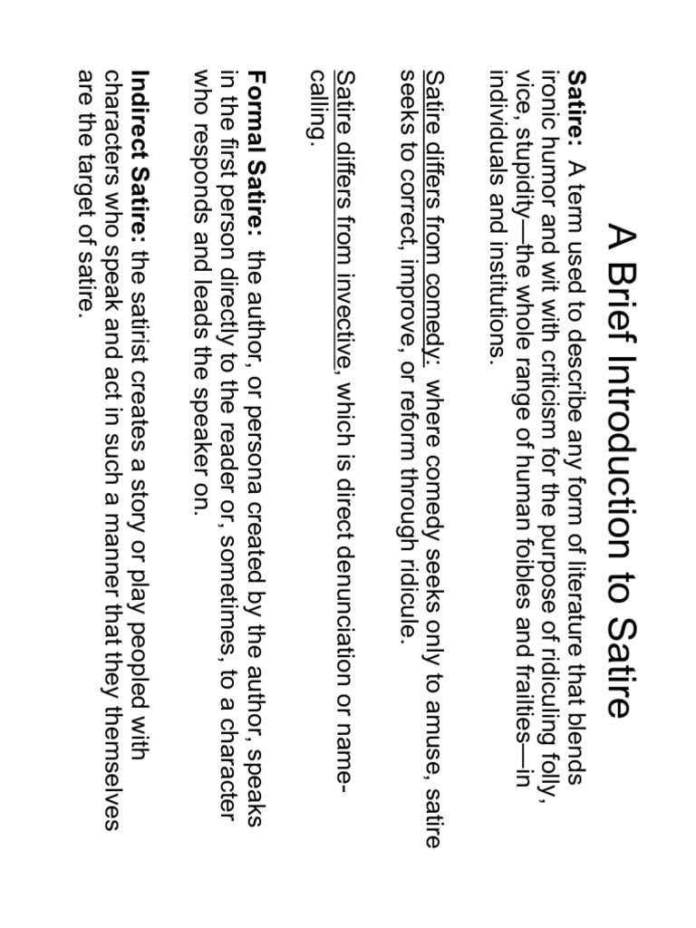 English AP - Introduction To Satire | PDF | Satire | Irony