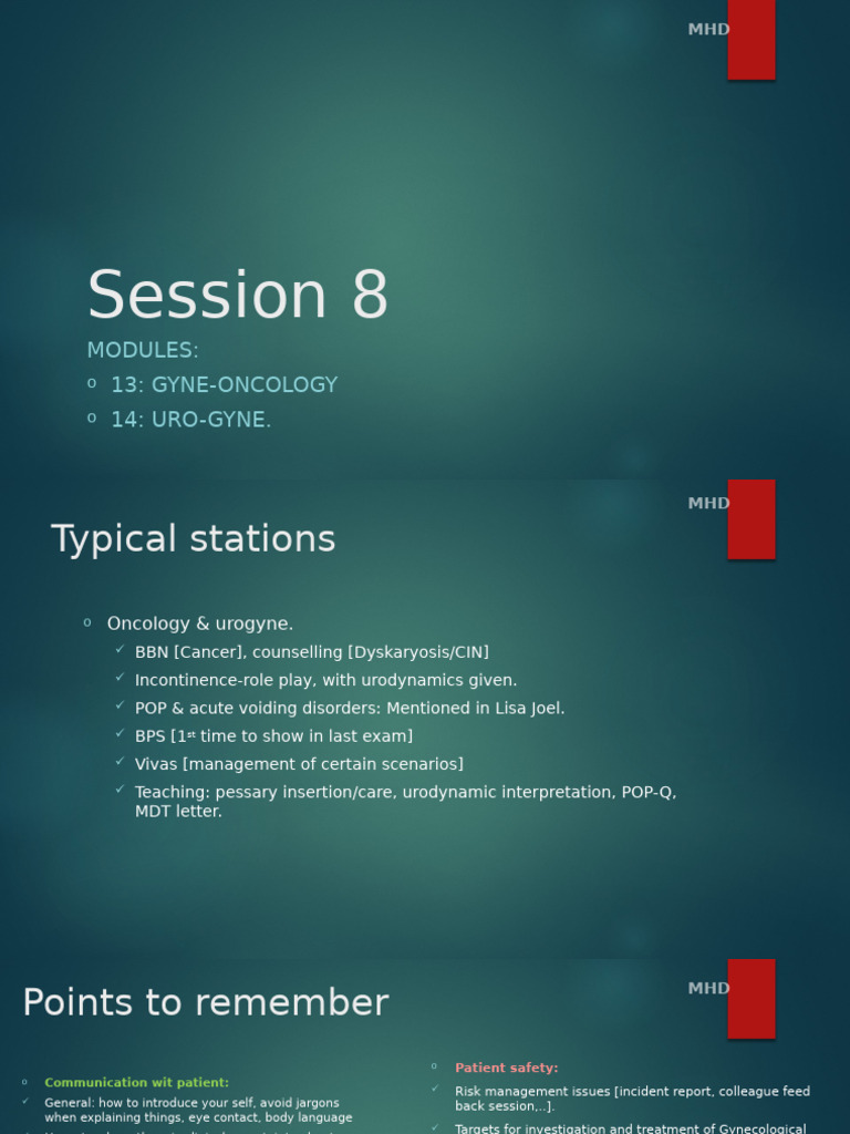 Session 8-Urogyne & Onco | PDF | Urinary Incontinence | Urination