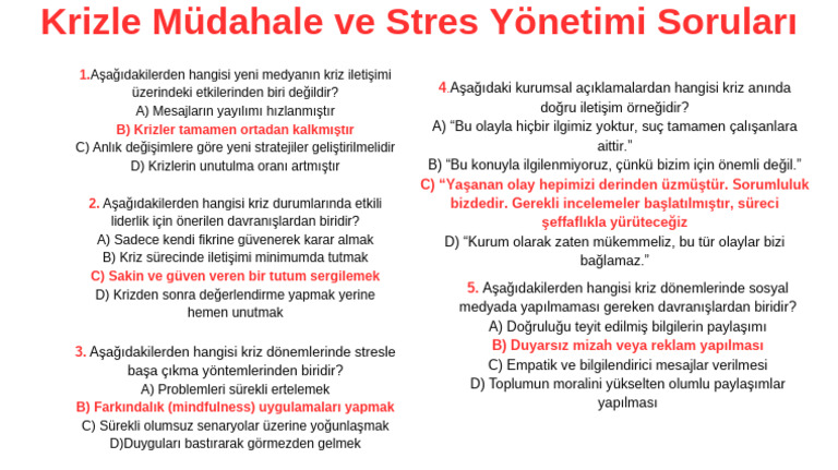 Krizle Müdahale Ve Stres Yönetimi | PDF
