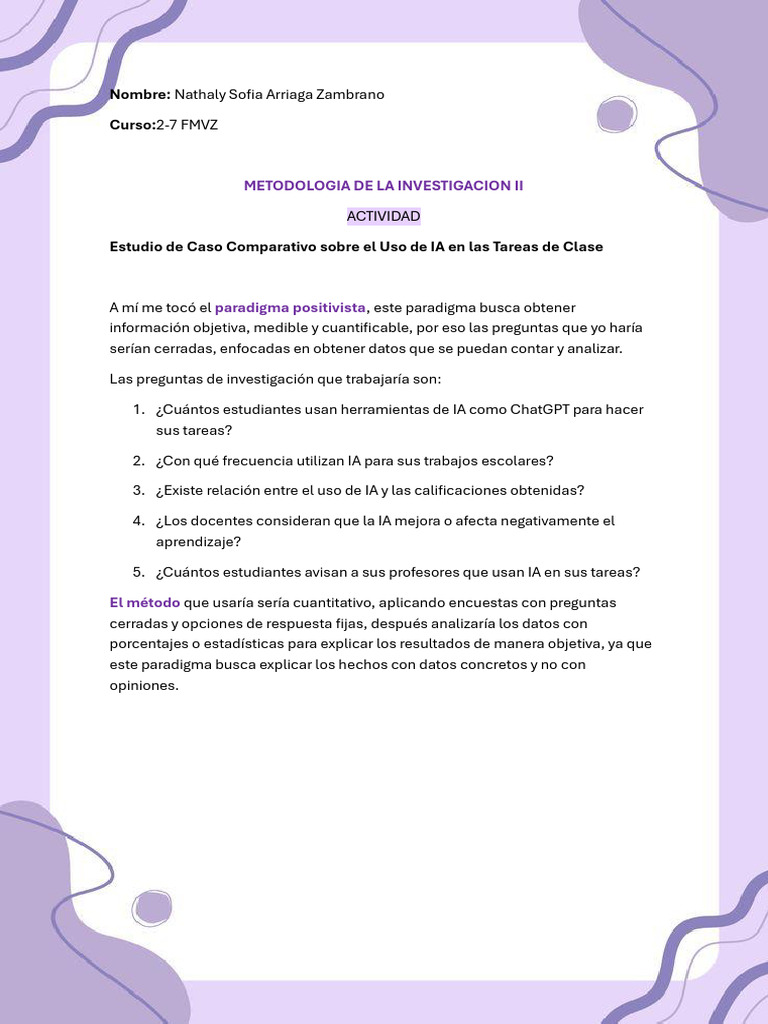 Paradigma Positivista - Nathaly Arriaga | PDF