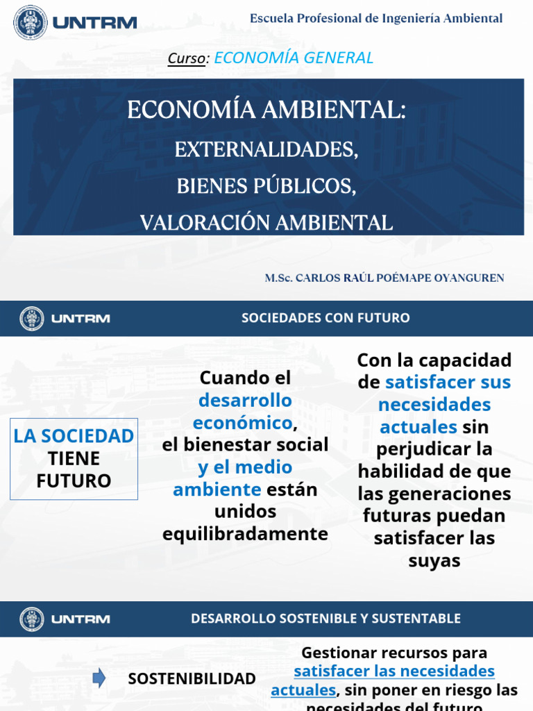 Semana 3 ECONOMÍA AMBIENTAL Externalidades, Bienes Públicos y Valoración Ambiental | PDF ...