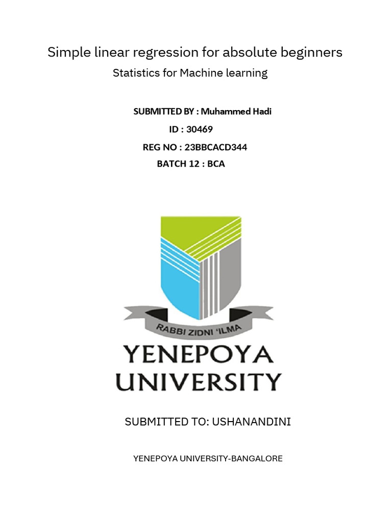 SML Project Sup3945 - 0000 | PDF | Mean Squared Error | Linear Regression