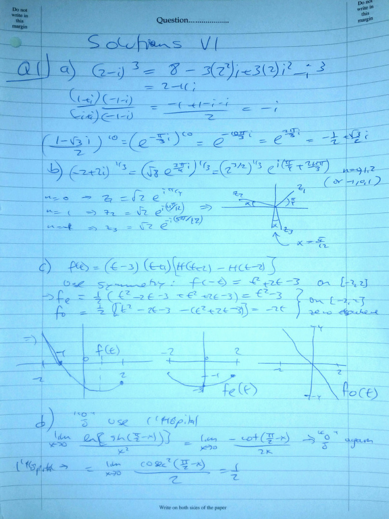 ELEC40010 Maths 1A Solutions | PDF