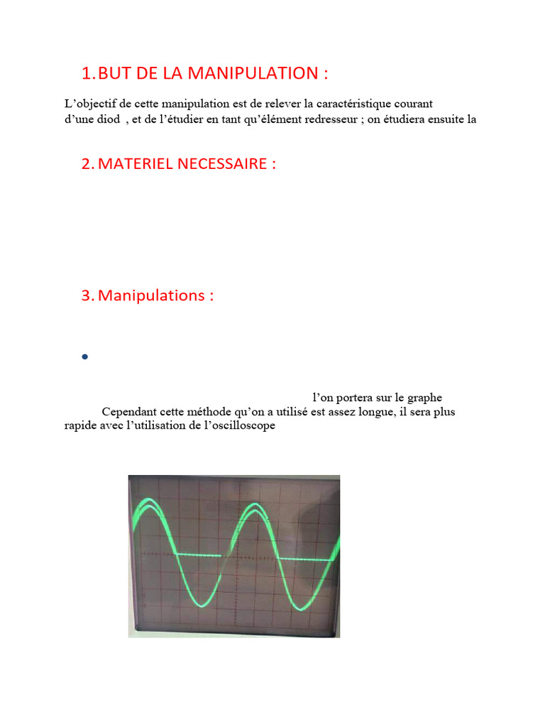 Caractéristique et redressement de diodes | PDF | Redresseur | Électronique