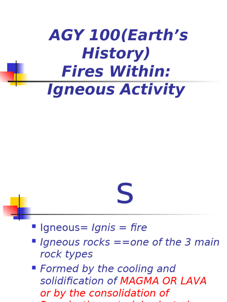 AGY 100 - Igneous Activity (Futaelibrary) | PDF | Volcano | Igneous Rock