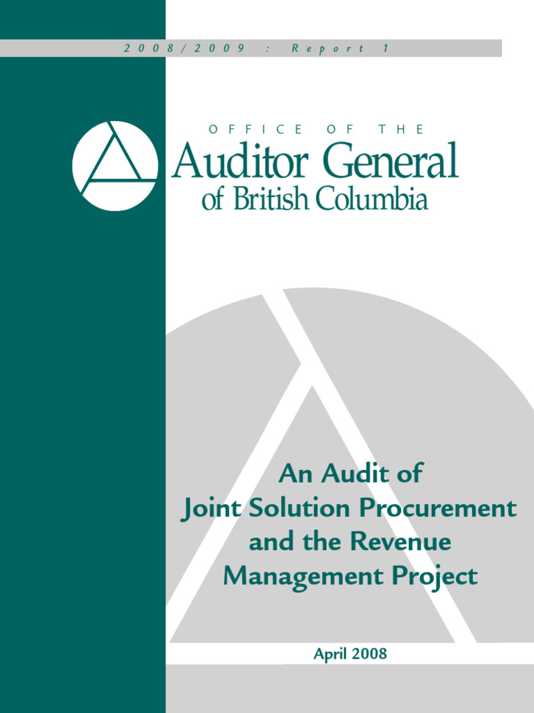 Audit Joint Solution Procurement and Revenue Management Project | PDF ...
