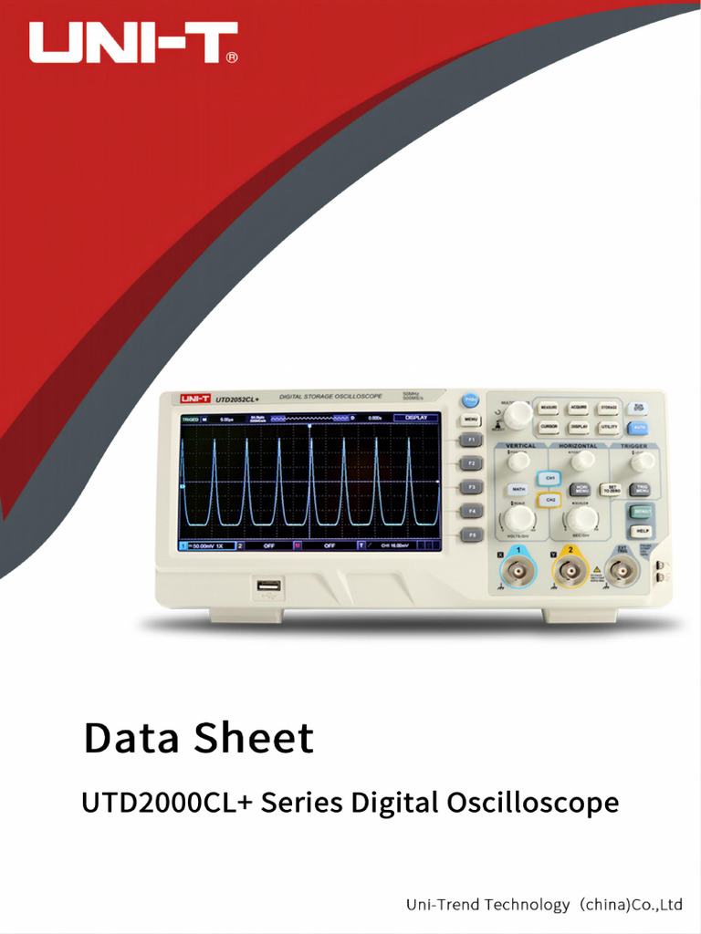 UTD2000CL+ Series Digital Oscilloscopes - Data Sheet | PDF | Analog To Digital Converter ...