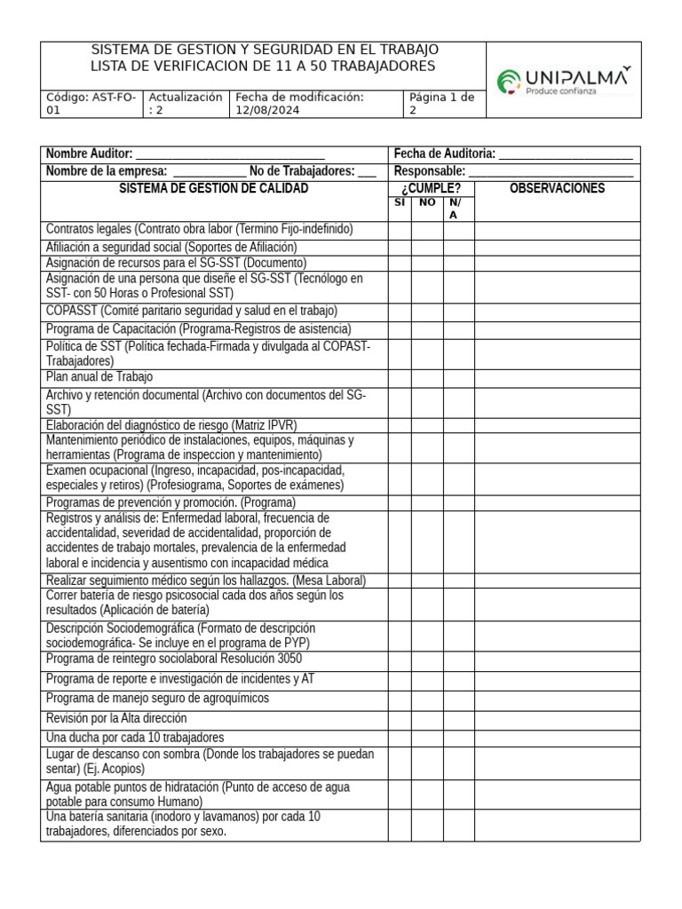 Chek List 11 A 50 | PDF