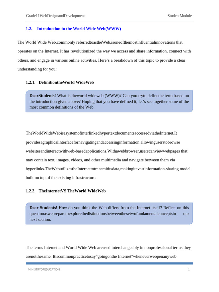 3 Grade 11 Web Design and Development Student Module 3 Sep 24 | PDF ...