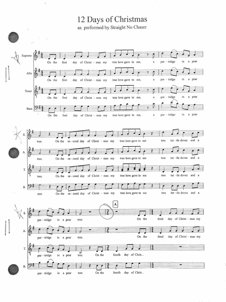 12 Days of Christmas - A Cappella Arrangement by Straight No Chaser | PDF
